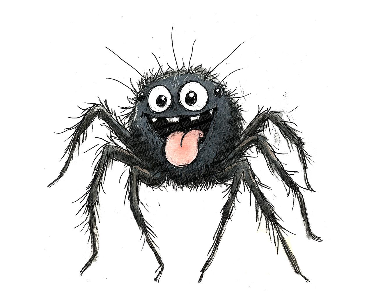 Cartoon Spider PNG Clipart, 12x Funny Bug Clip Art Set, Printable ...