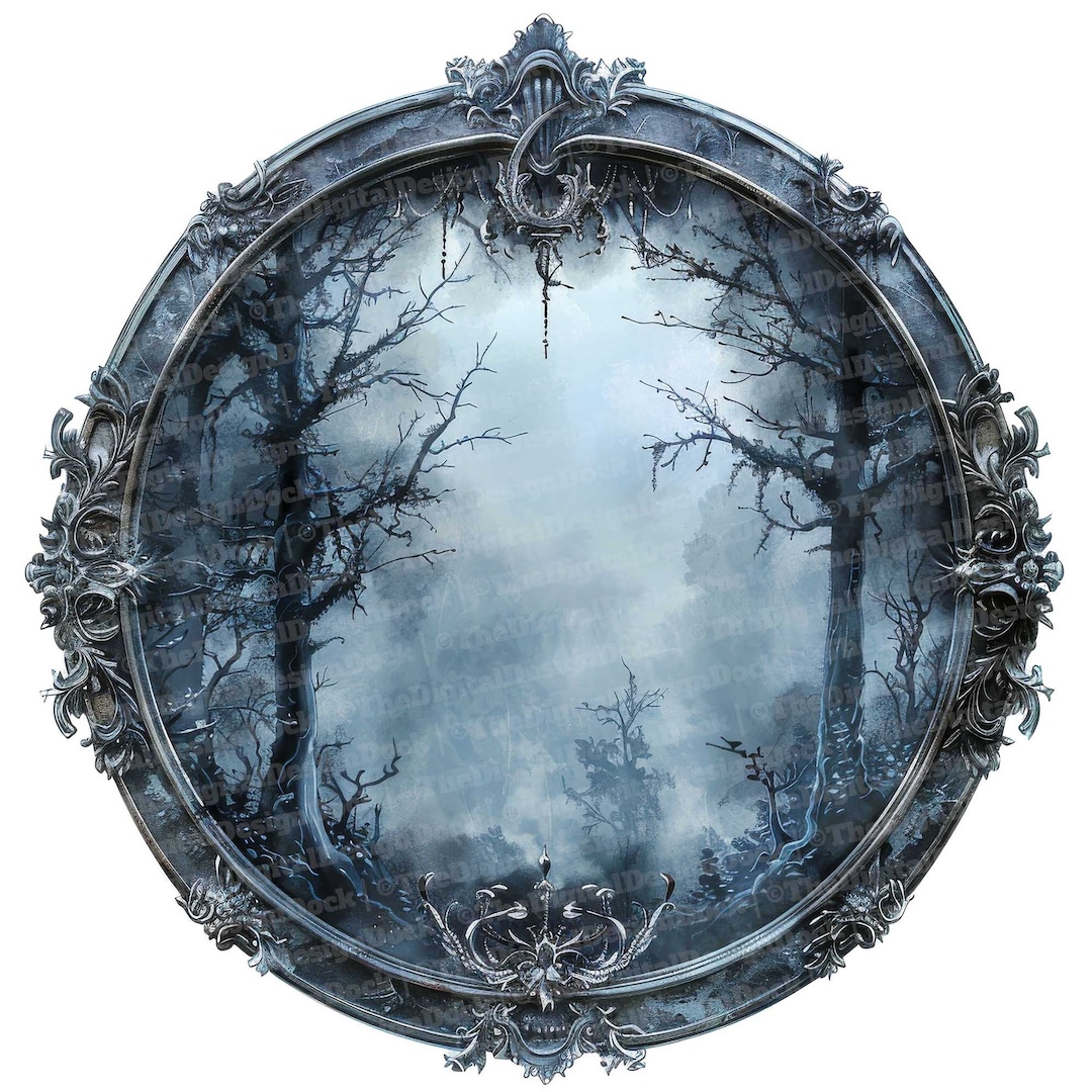 12x Gothic Ornate Mirror Clipart, Goth Mirror Clipart, Printable ...