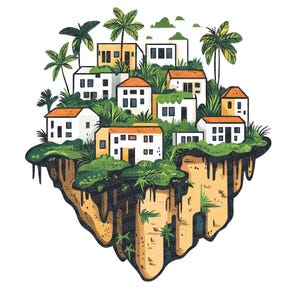 Floating Island Village PNG Clipart, 12x Fantasy Landscape ...