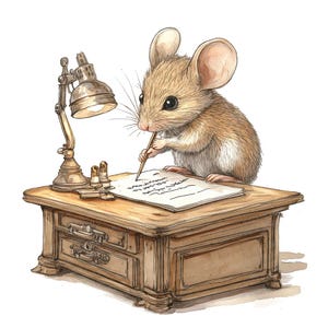Mouse Writing at Desk PNG Clipart, 12x Mice Writing Clip Art Set ...