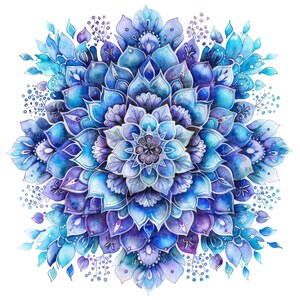 Floral Mandala Clipart, 12 Jpgs, Floral Pattern Clipart, Printable ...