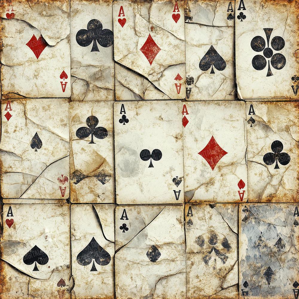 12x Vintage Playing Card Junk Journal Paper, Distressed Digital Paper ...