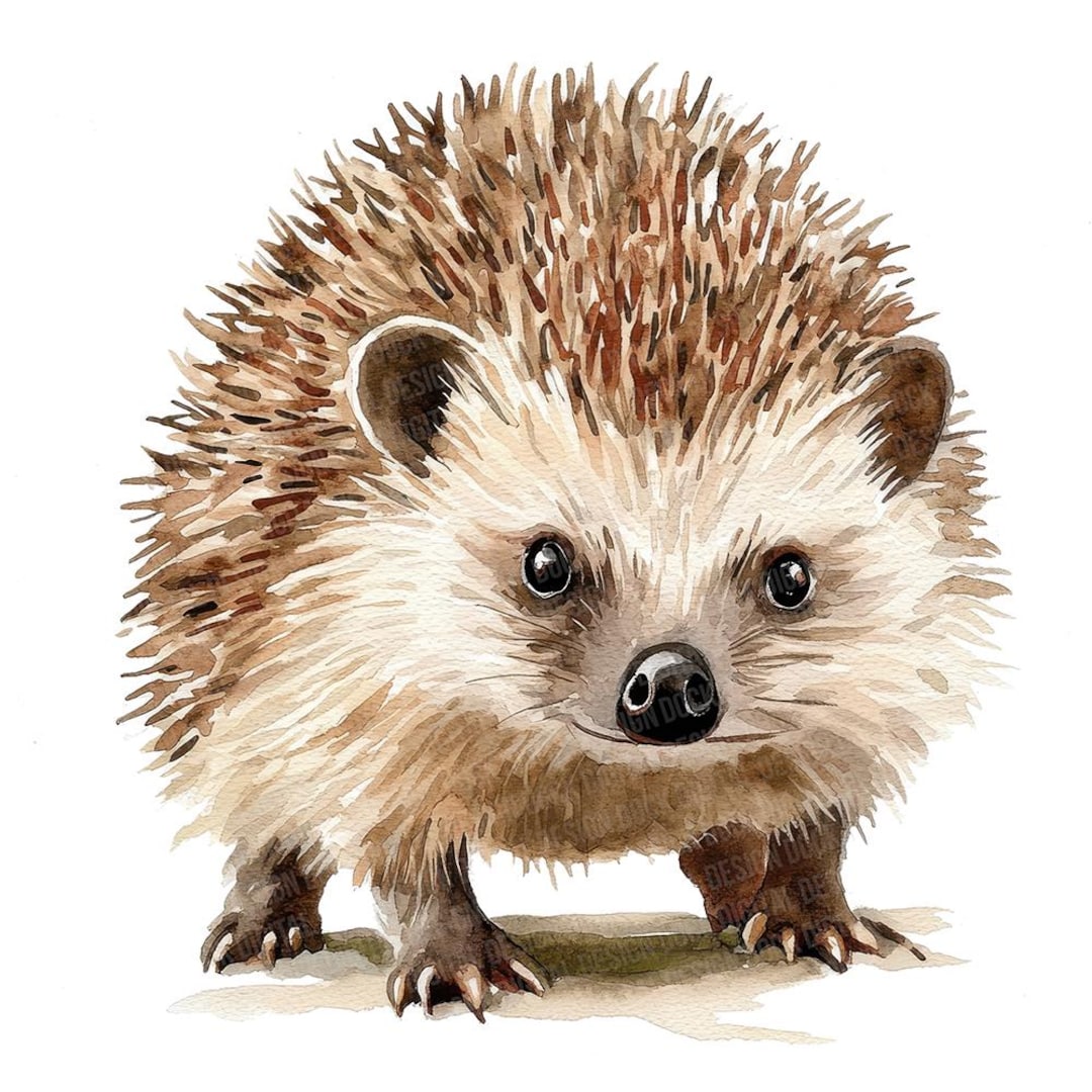 Hedgehog PNG Clipart, 12x Woodland Animal Clip Art Set, Printable ...