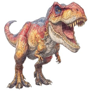 12x T-rex PNG Clipart, Watercolor Dinosaur Clip Art Set, Realistic Dino ...