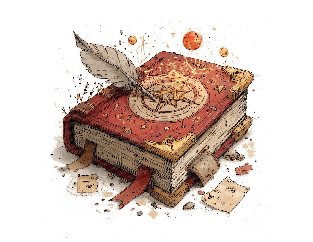 Wizard Spellbook PNG Clipart, 12x Magical Grimoire Clip Art , Printable ...