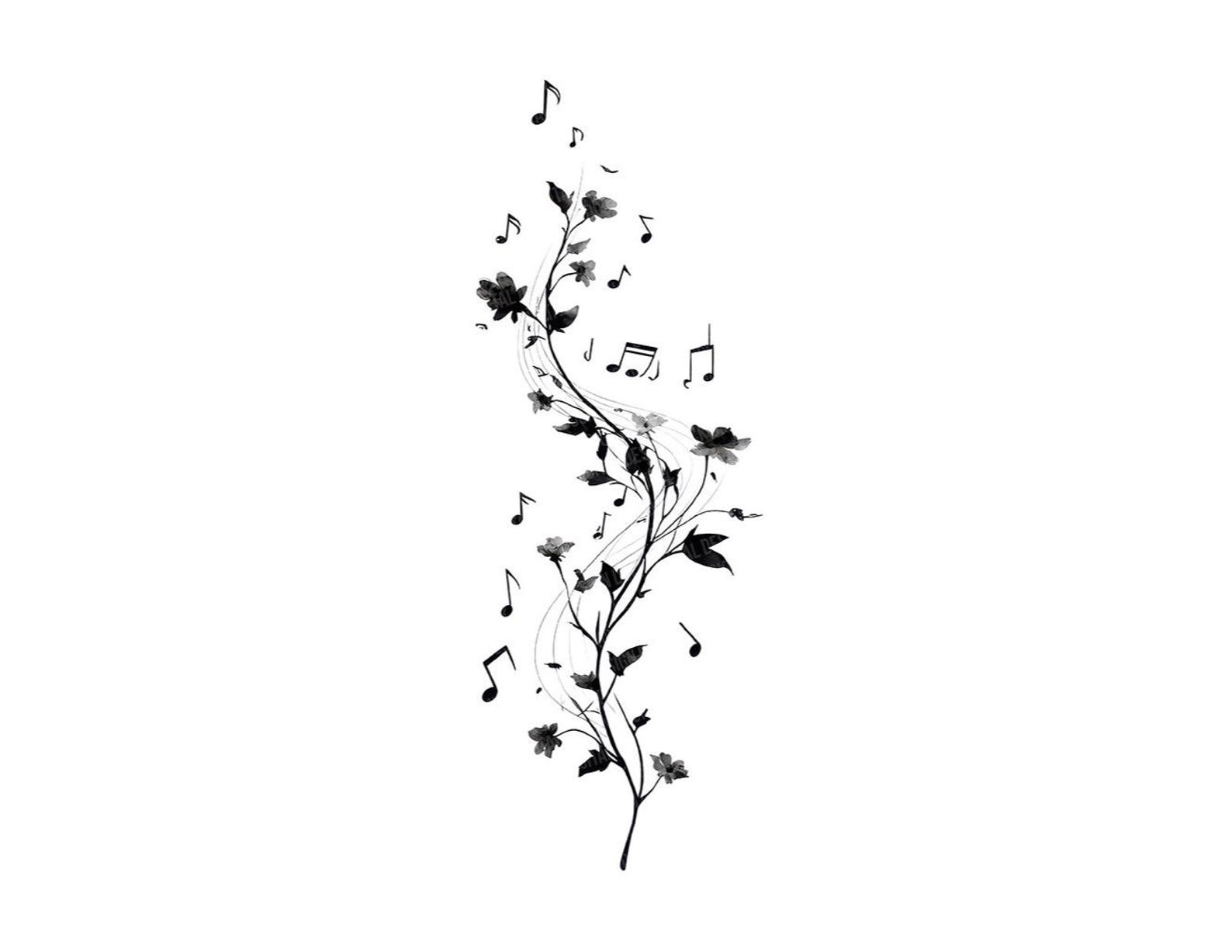 Music Note Flower PNG Clipart, 12x Wildflower Music Art Set, Printable ...