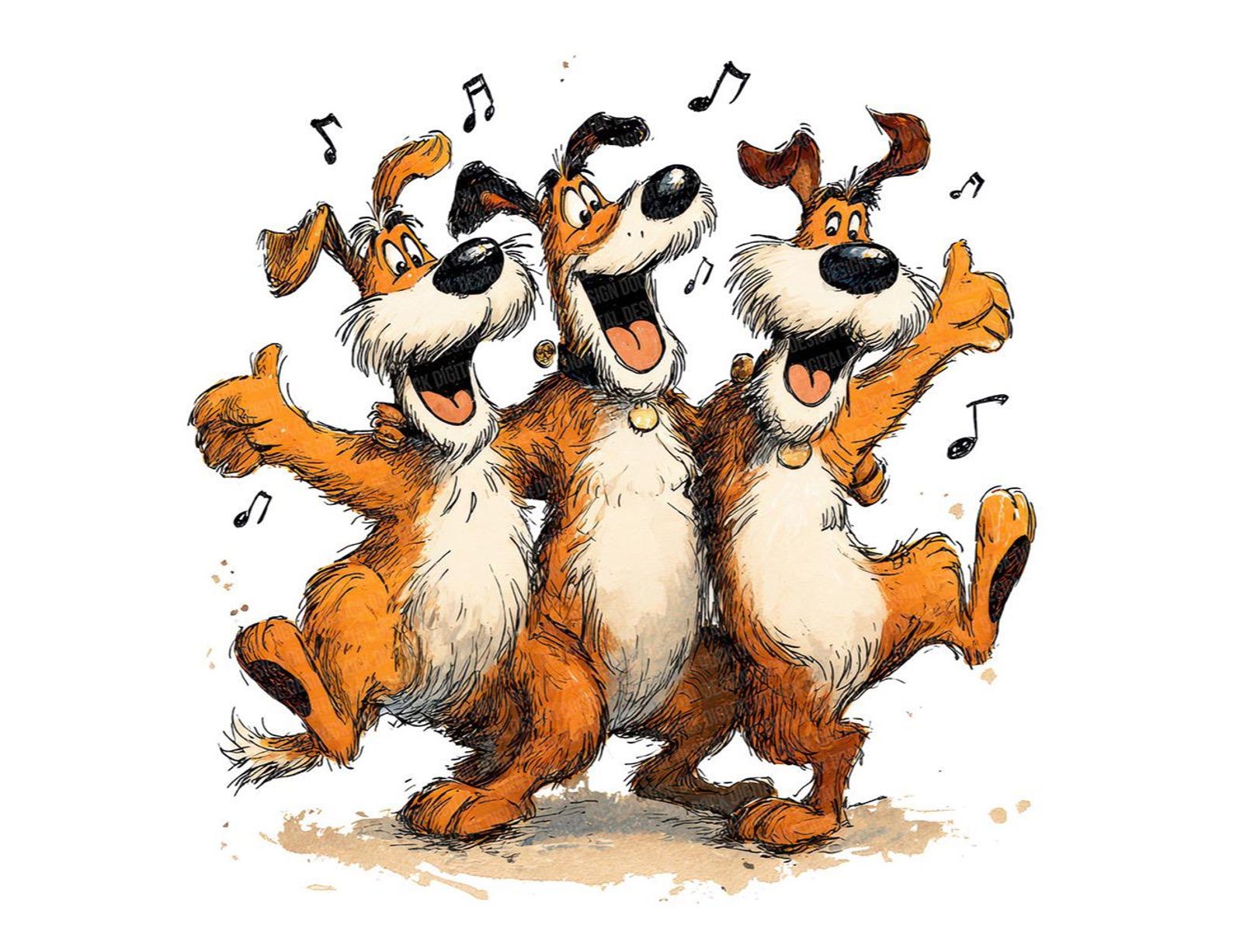 Dancing Dogs PNG Clip Art, 12x Funny Dog Clipart Set, Printable ...