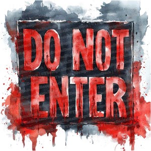 Watercolor Do Not Enter Sign, 12x High Quality Jpgs, Halloween Clipart ...