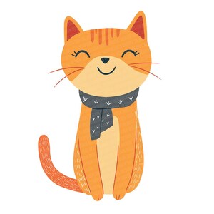Ginger Cat PNG Clipart, 12x Tabby Cat Clip Art Set, Watercolor Tabby ...