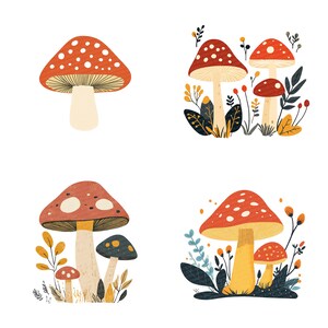 Mushroom PNG Clipart, 12x Forest Mushroom Clip Art Set, Watercolor ...
