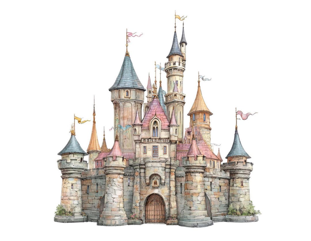 Princess Castle Clip Art, 12x Storybook Fairytale Clipart Set ...