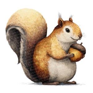 12 Squirrel PNG Clipart, Watercolor Woodland Animal Clip Art Set With ...