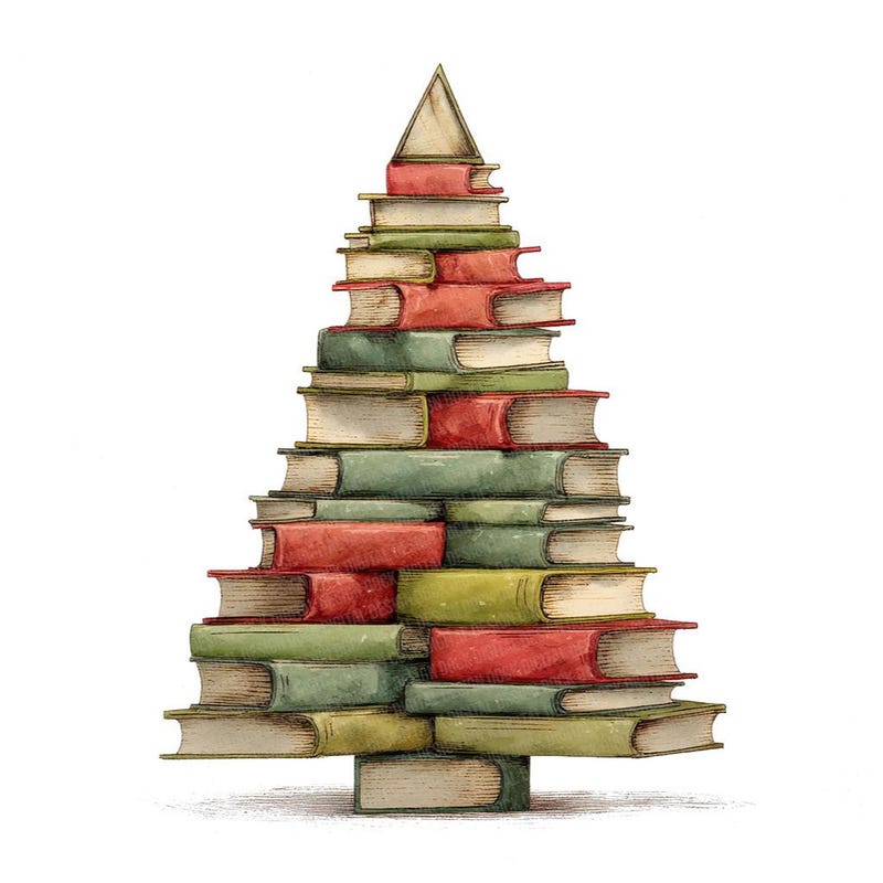 Christmas Book Stack - Etsy