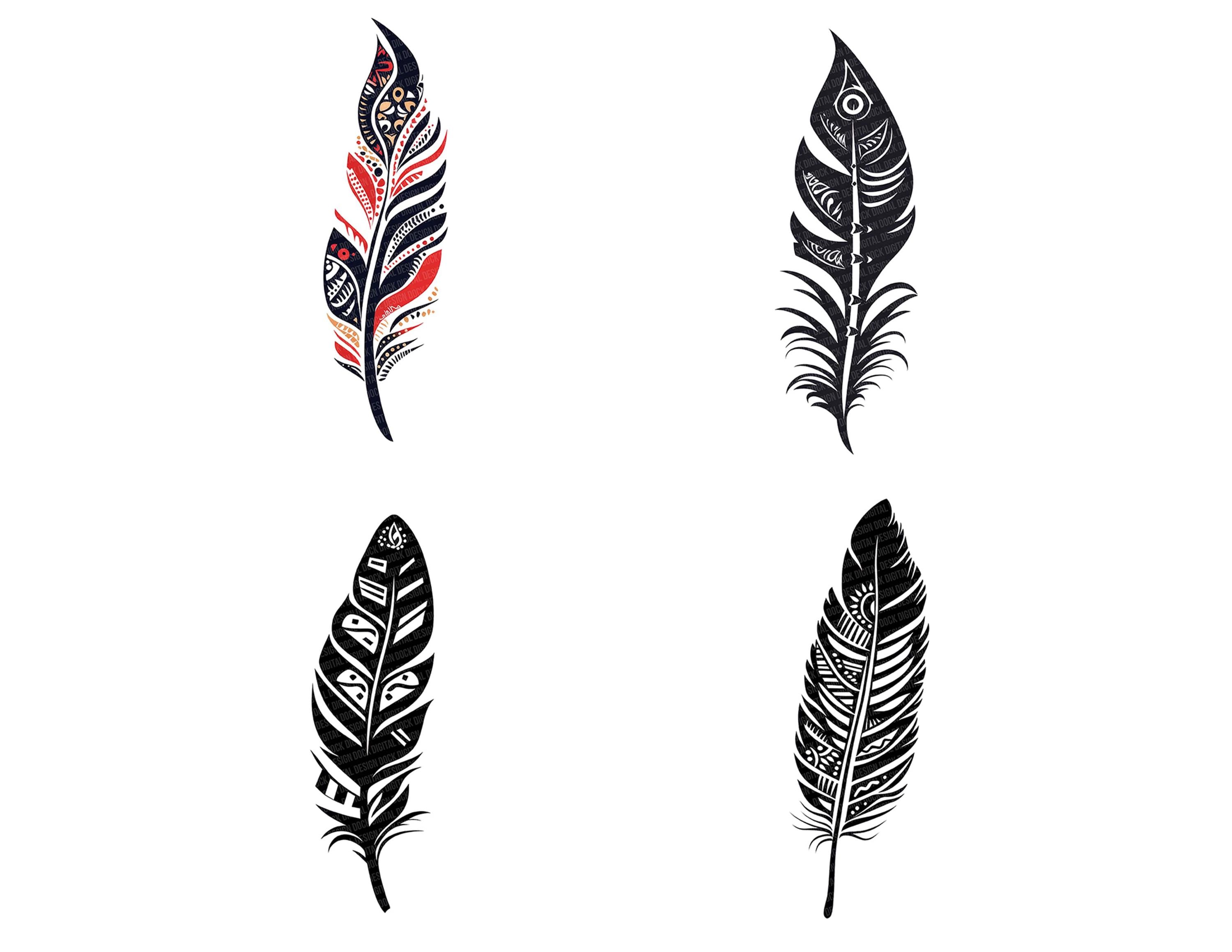 Tribal Feather PNG Clipart, 12x Minimal Feather Clip Art Set, Abstract ...