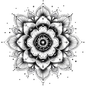 Mandala Clip Art, 12x Intricate Line Art Clipart Set, Printable Black ...