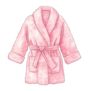 Watercolor Robe Clip Art, 12x Cozy Bathrobe Clipart Set, Printable Clip Art, Paper Crafts ...