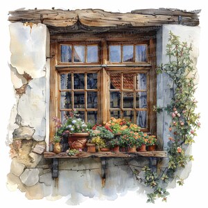 12x German Windows Clipart, Medieval Fenster Clipart, Printable ...