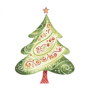 Christmas Tree Clip Art, 12x Festive Holiday Tree Clipart Set ...