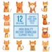 Ginger Cat PNG Clipart, 12x Tabby Cat Clip Art Set, Watercolor Tabby ...