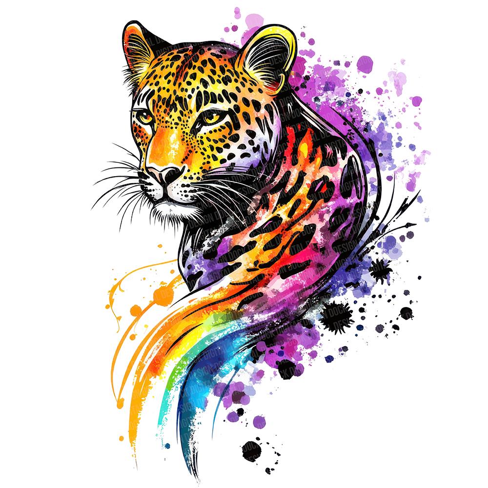Leopard PNG Clip Art, 12x Watercolor Splatter Leopard Clipart PNG Set ...