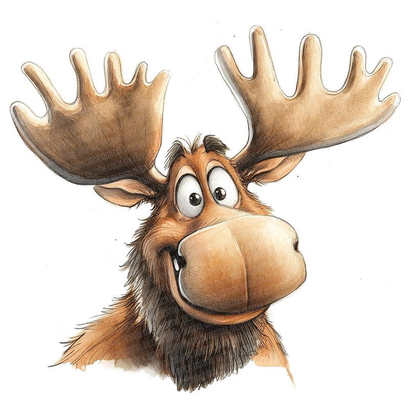 Cartoon Moose Characters - Etsy UK