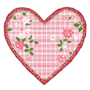 Fabric Heart PNG Clipart, 12x Patchwork Heart Clip Art Set, Printable ...