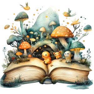 12 Fantasy World Clipart, Storybook Creatures, Printable Watercolor ...