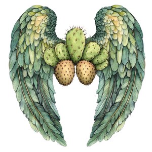 Cactus Angel Wings PNG Clipart, 12x Desert Watercolor Clip Art Set ...