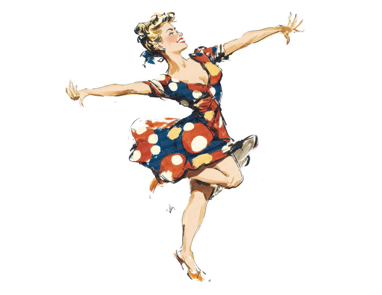 Jitterbug Dancer PNG Clipart, 12x 1940s Retro Dance Clip Art Set ...