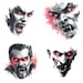 12x Vampire Portrait PNG Clipart, Halloween Gothic Clip Art, Digital ...