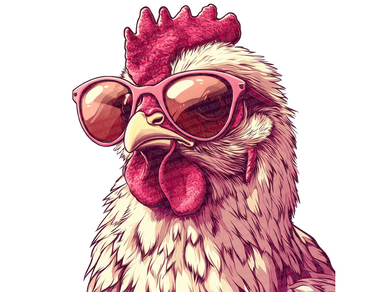 Cool Chicken PNG Clipart, 12x Funky Chicken Clip Art Set, Printable ...
