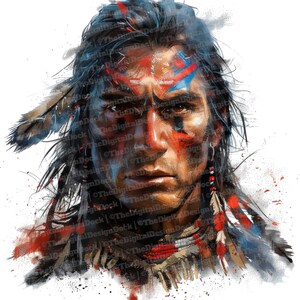 12x Native American Warrior Clipart, Red Indians Clipart, Printable ...