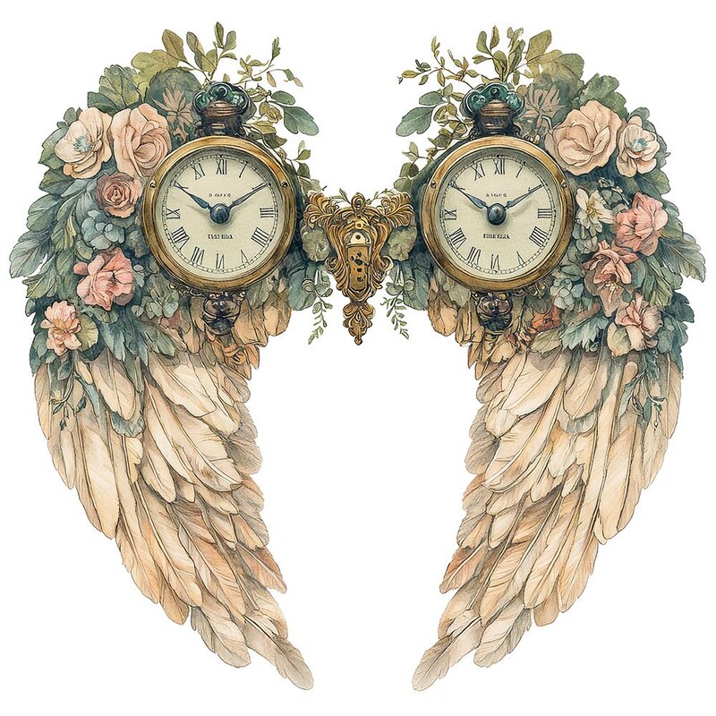 Clock With Wings - Etsy