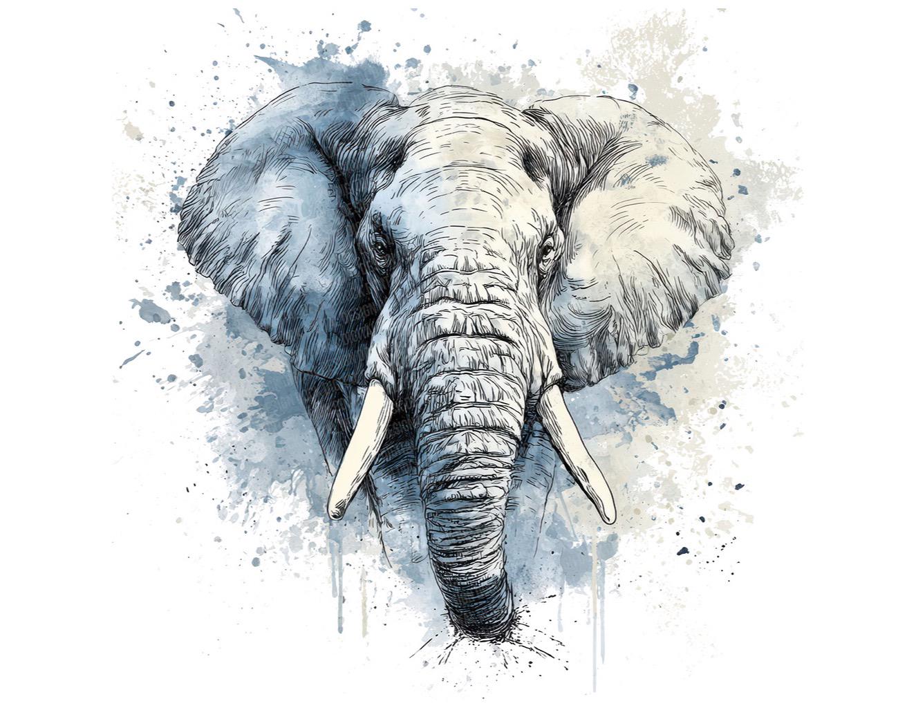 12x Elephant Head PNG Clipart, Watercolor Elephant Clip Art Set ...