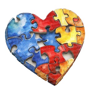 FREE to Charity, 12x Autism Awareness Clipart, Watercolor Autism Jigsaw ...