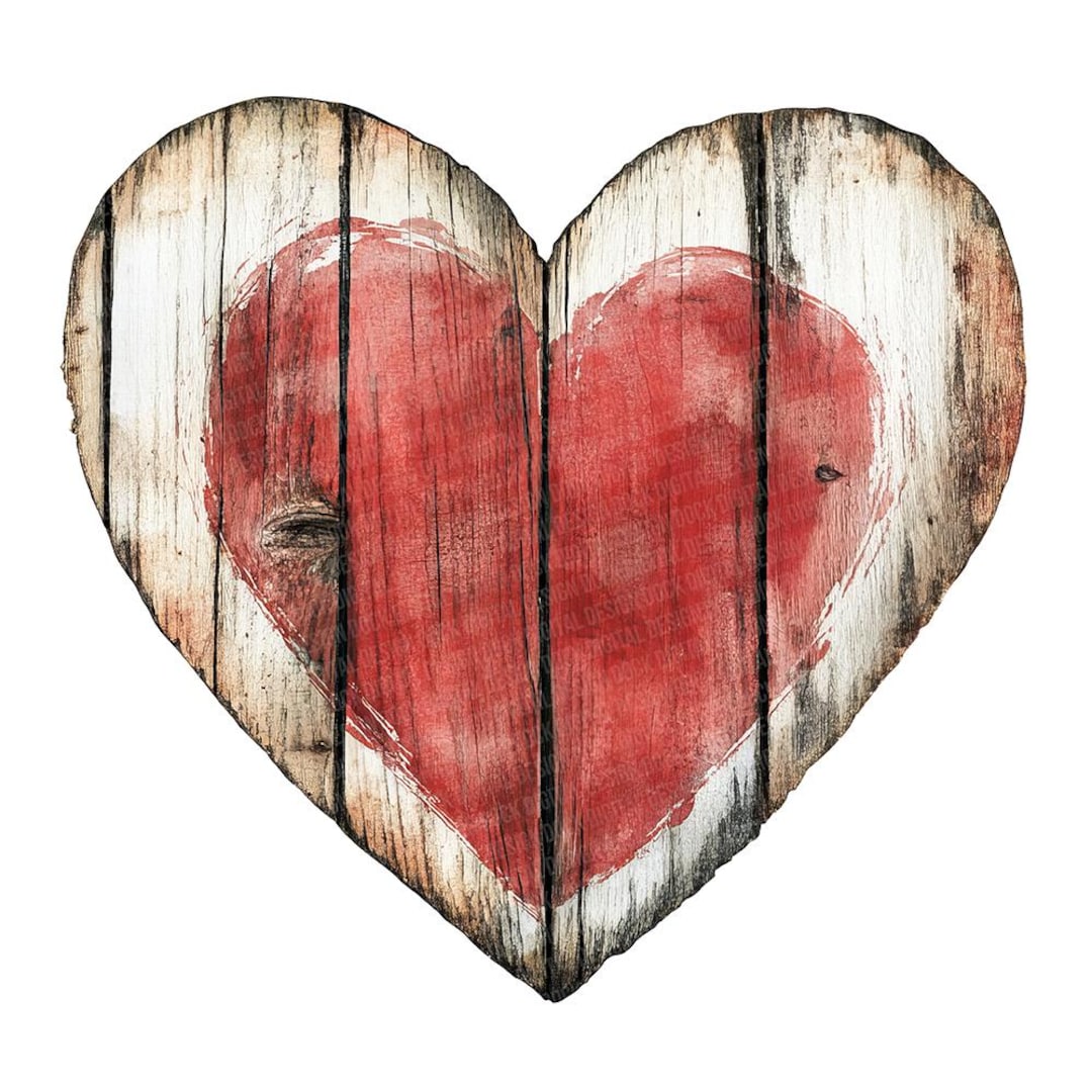 Heart Sign PNG Clipart, 12x Rustic Heart Clip Art Set, Wooden Heart ...
