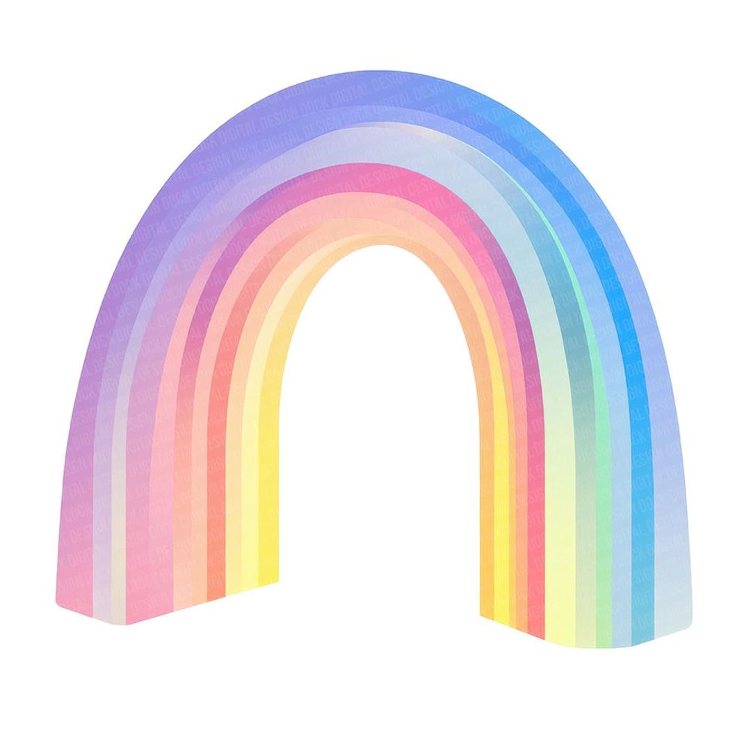 12x Modern Rainbow PNG Clipart, Watercolor Pastel Rainbow Clip Art ...
