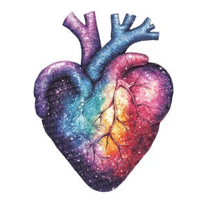 Galaxy Heart PNG Clipart, 12x Cosmic Anatomical Heart Clip Art Set ...