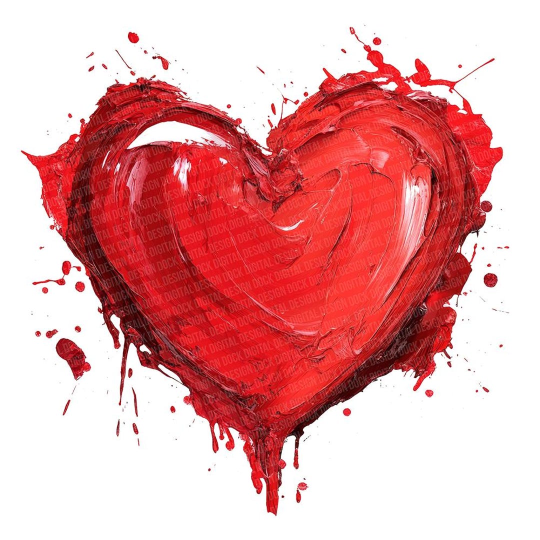 Painted Love Heart PNG Clipart, 12x Watercolor Splatter Heart Clip Art ...