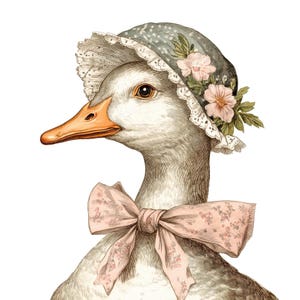 Goose With Bonnet PNG Clipart, 12x Watercolor Goose Clip Art Set ...