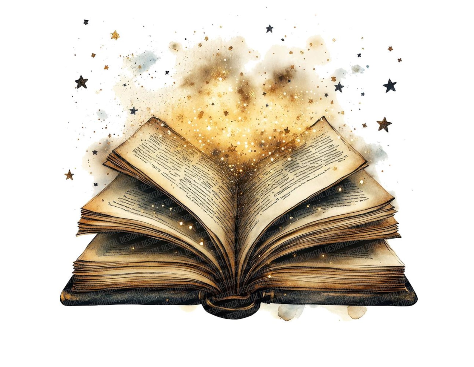 Magical Book PNG Clipart, 12x Fantasy Open Book Clip Art Set, Printable ...
