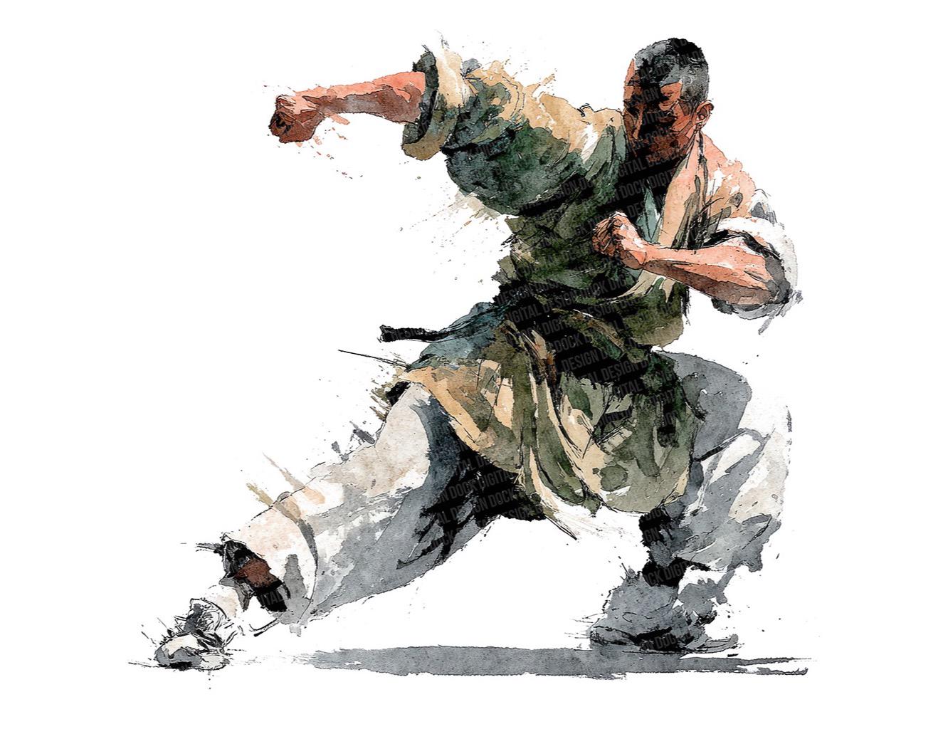 Martial Arts Punch Pose PNG Clipart, 12x Karate Fighter Art Set ...