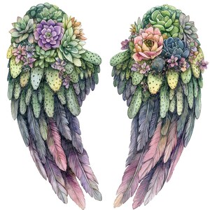 Cactus Angel Wings PNG Clipart, 12x Desert Watercolor Clip Art Set ...