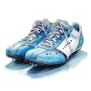 12x Track Spikes PNG Clipart, Running Shoes Clip Art, Watercolor ...