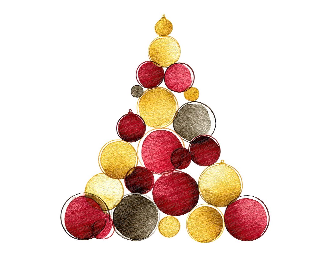 Bauble Tree PNG Clipart, 12x Christmas Ornament Clip Art, Printable ...