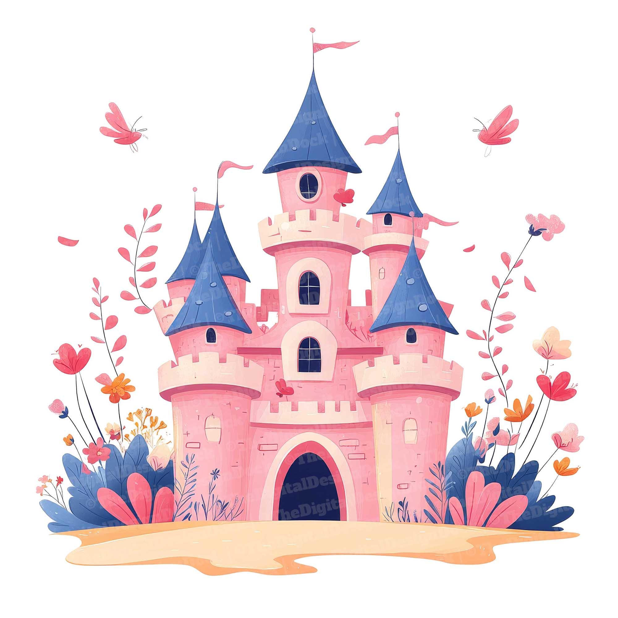 12x Fairytale Castle Clipart, Princess Castle Art, High Quality Jpgs ...