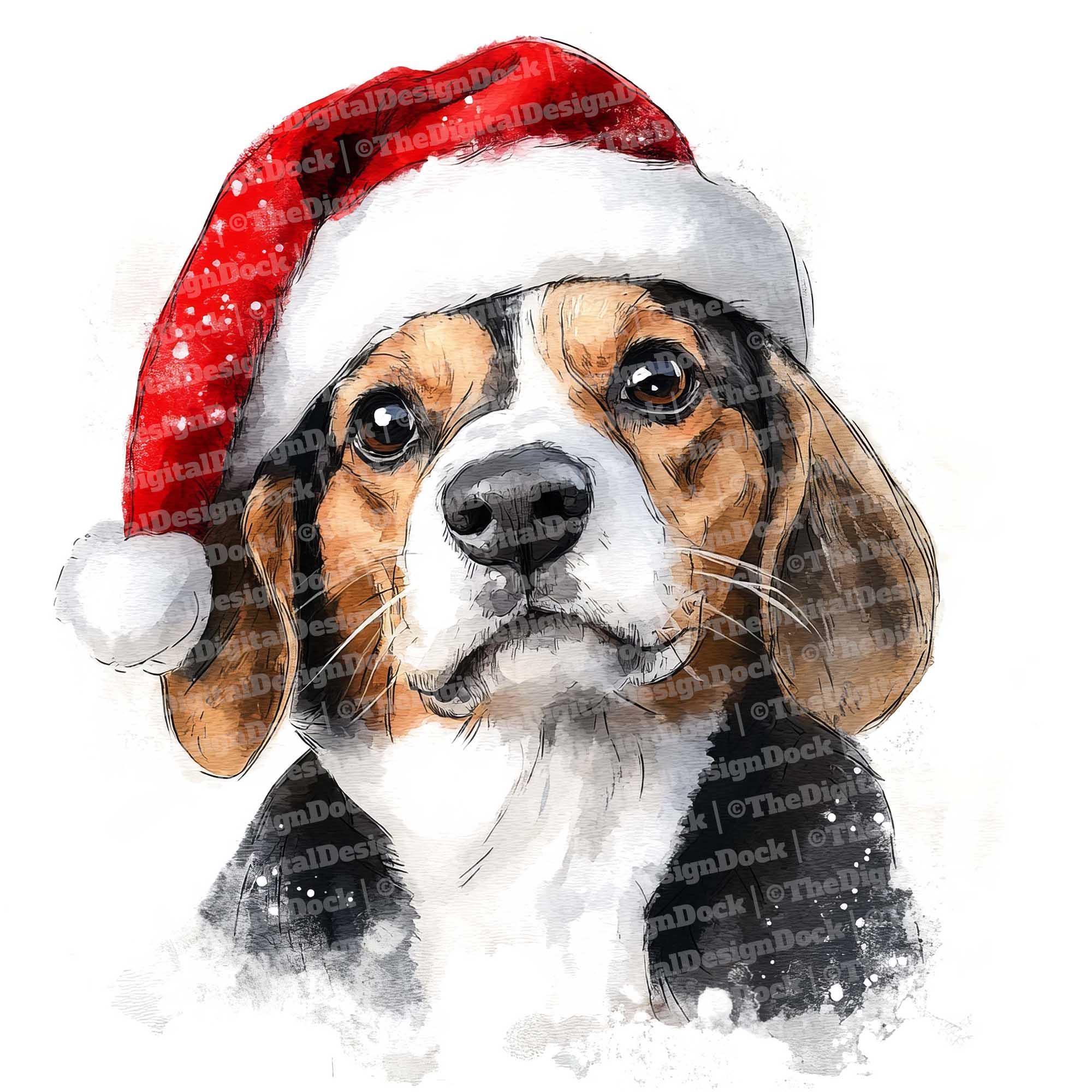 Christmas Dog Clip Art, 12x Holiday Dog Watercolor Clipart Set ...