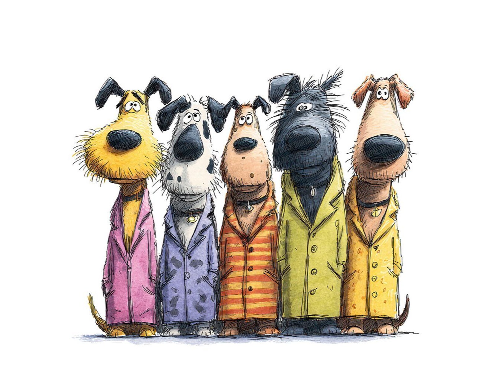 Dog Line up PNG Clip Art, 12x Funny Dogs Clipart Set, Printable ...