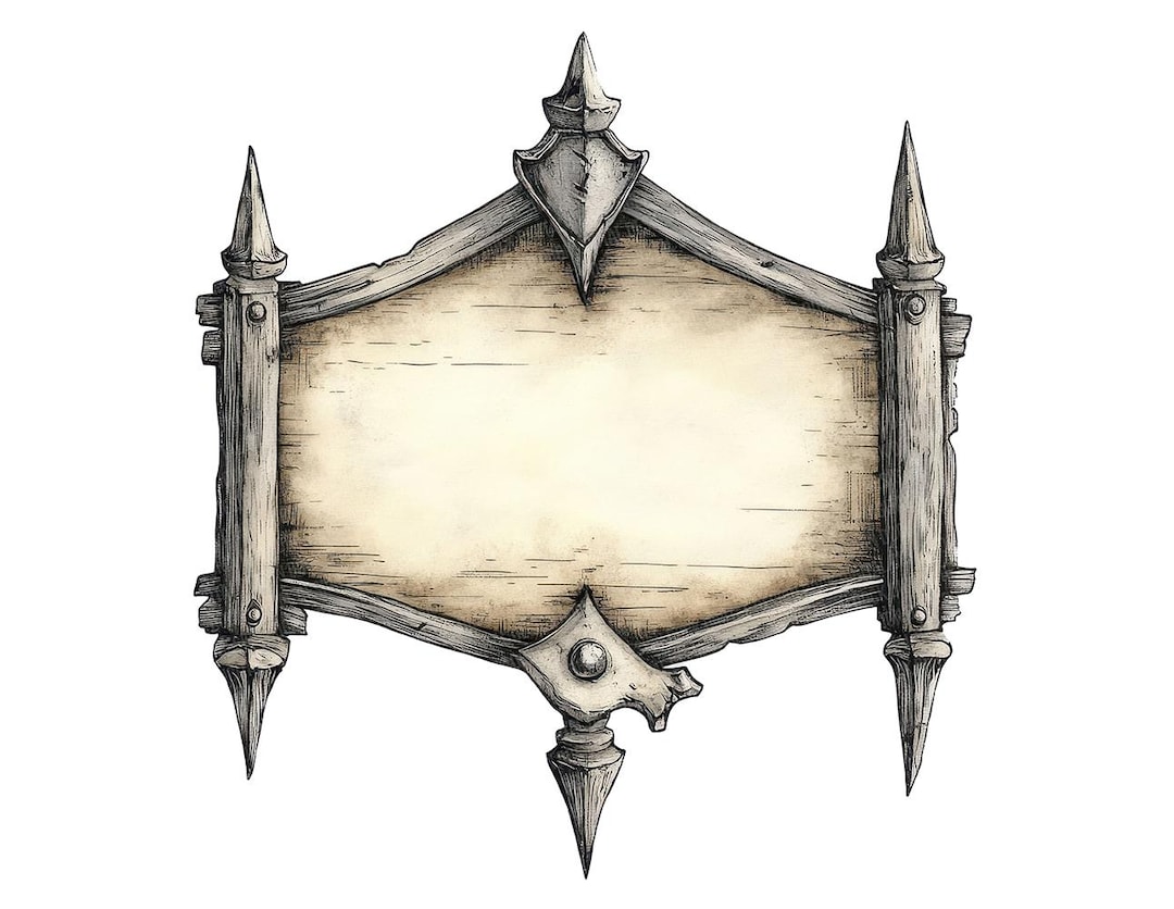 Gothic Sign PNG Clipart, 12x Medieval Signpost Clip Art Set, Printable ...