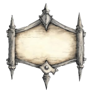 Gothic Sign PNG Clipart, 12x Medieval Signpost Clip Art Set, Printable ...